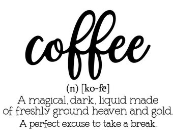 Coffee Definition Svg - Etsy