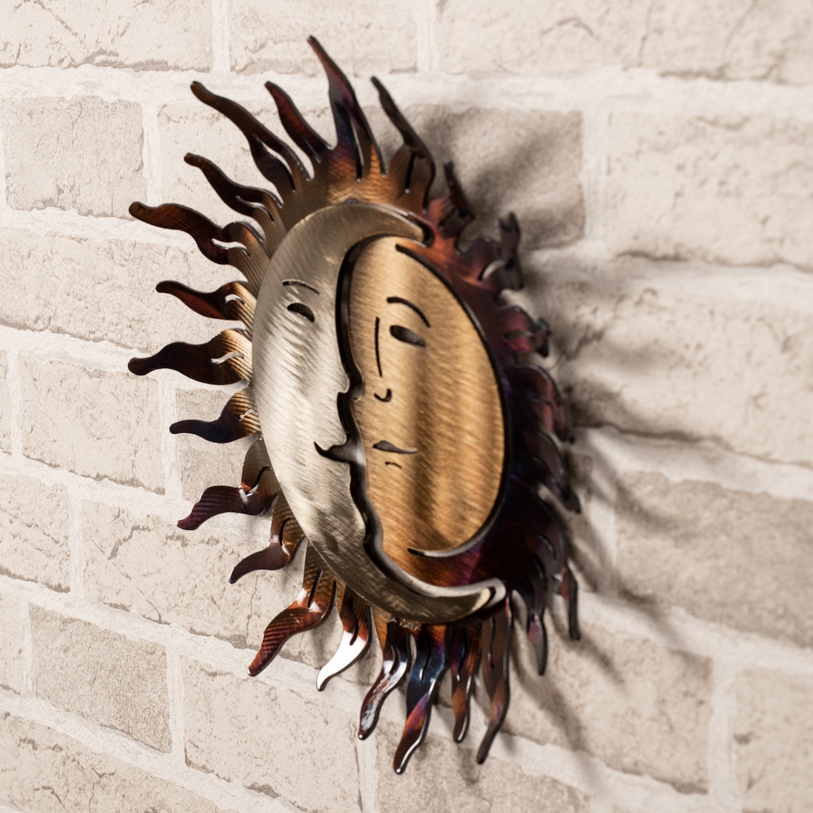 Wrought Iron Sun and Moon Sculpture Wall Art - Etsy