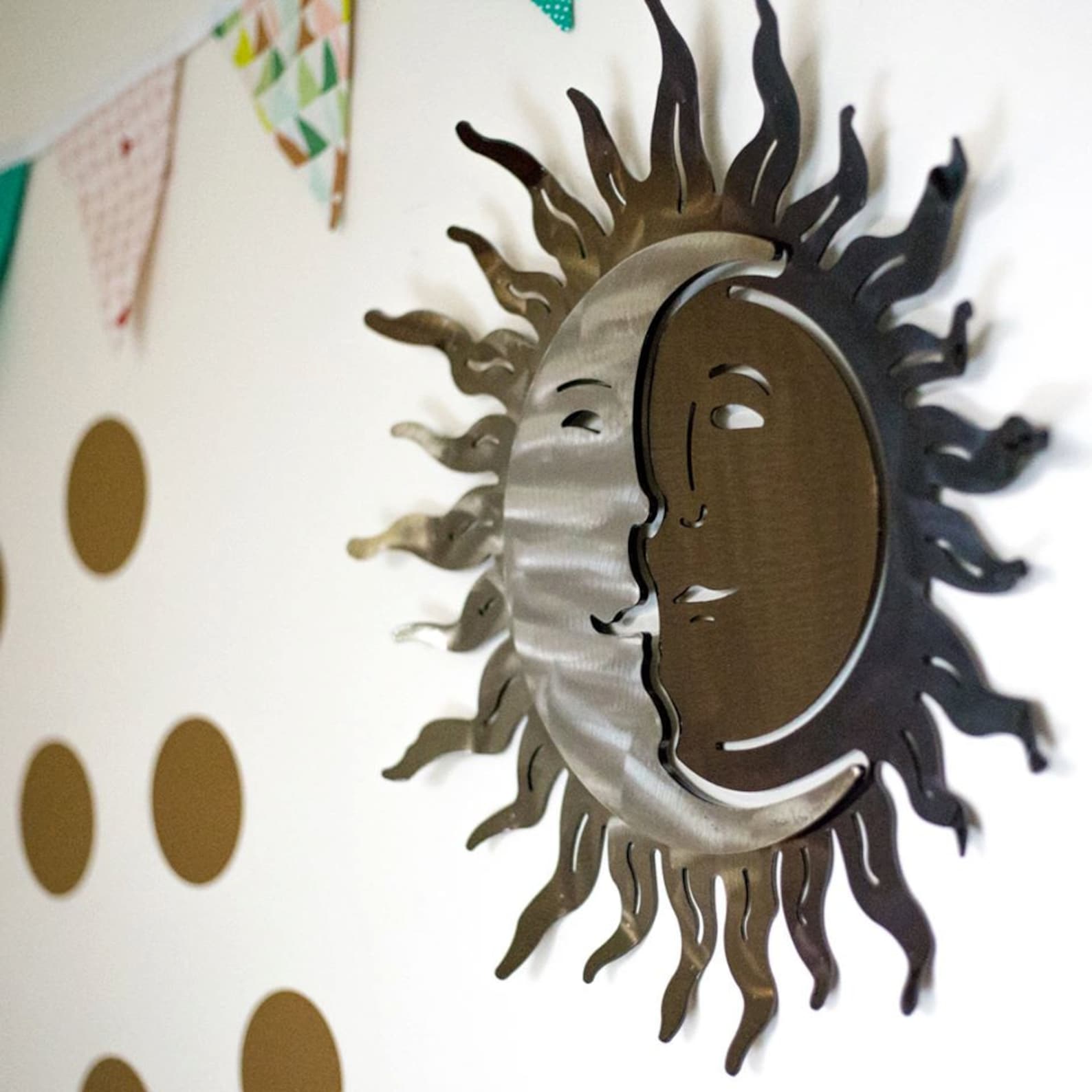 Wrought Iron Sun and Moon Sculpture Wall Art - Etsy