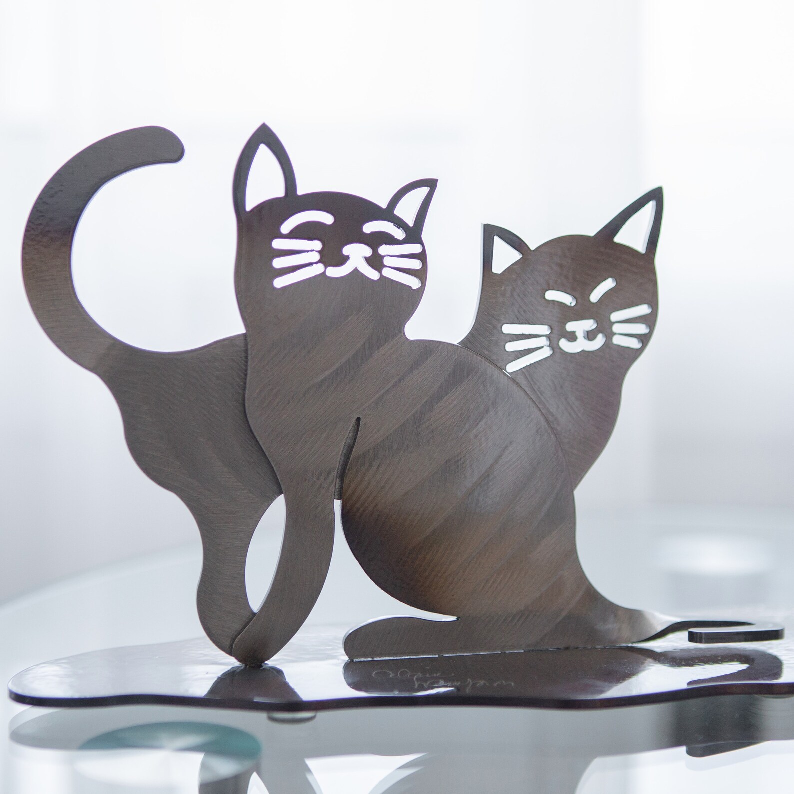 Personalized Gift- Iron Cat Sculpture for Cat Memorial and Decoration ...