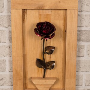 Personalized Gift Framed Red Metal Rose for Iron 6th Anniversary - Etsy