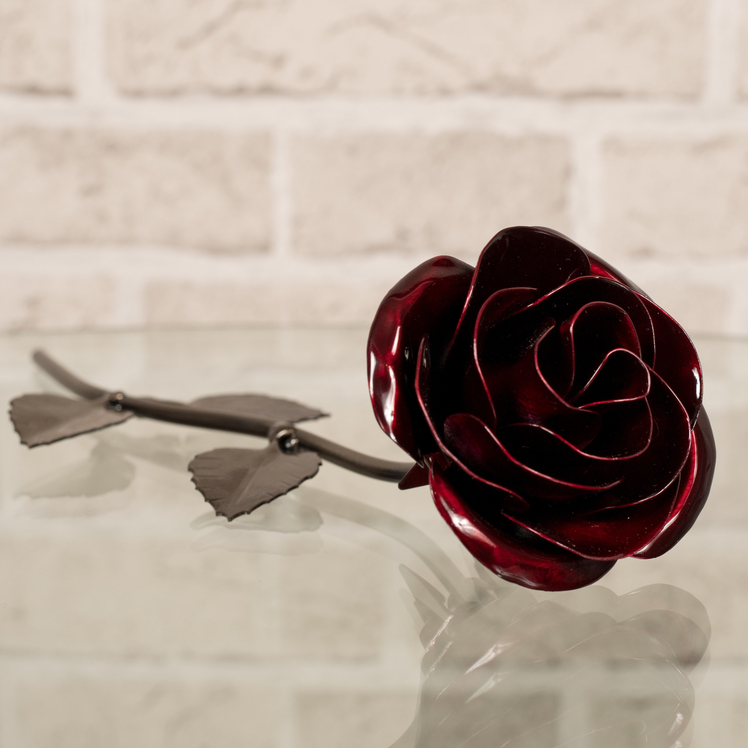 Personalized Gift Hand-forged Wrought Iron Red Metal Rose - Etsy Canada