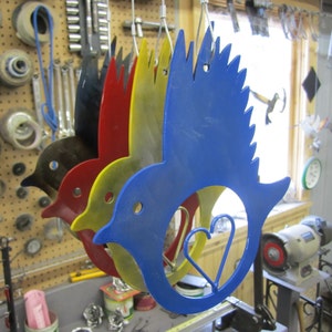 Hand Forged Wrought Iron Bird With Heart Cutout - Etsy