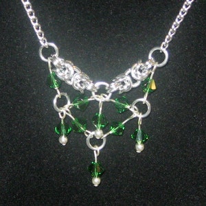 The Princess Chainmail Necklace With Austrian Crystals (byzantine) - Etsy