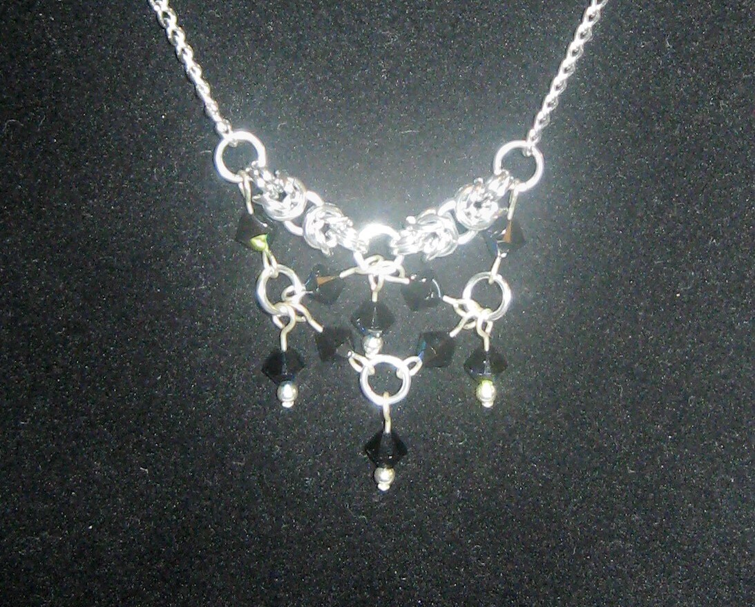 The Princess Chainmail Necklace With Austrian Crystals (byzantine) - Etsy