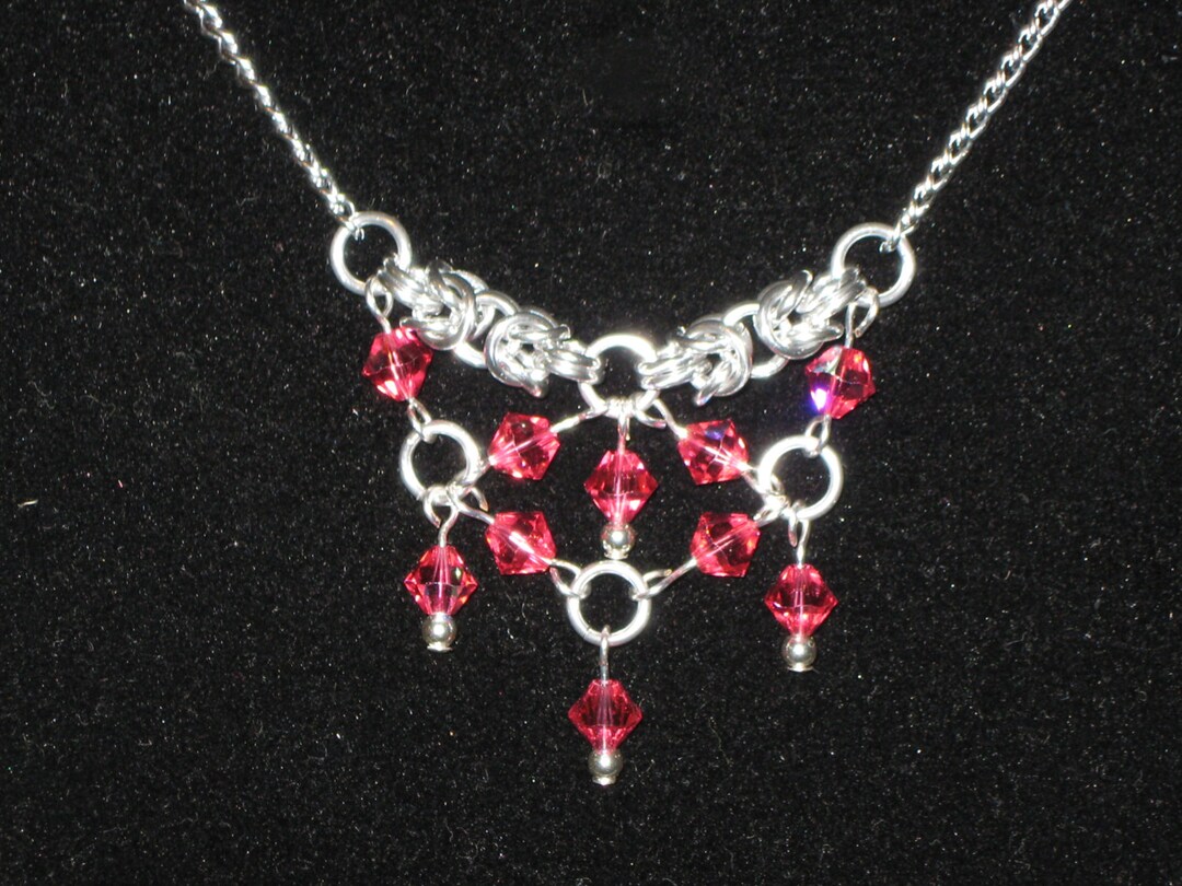 The Princess Chainmail Necklace With Austrian Crystals (byzantine) - Etsy