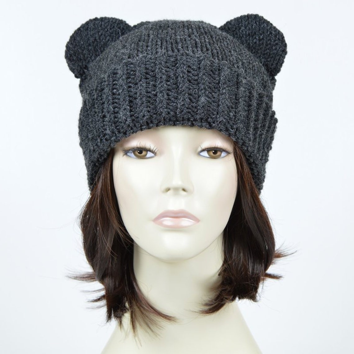 Bear Beanie Bear Ear Beanie Womens Bear Hat Knitted Bear Hat Bear Ears ...