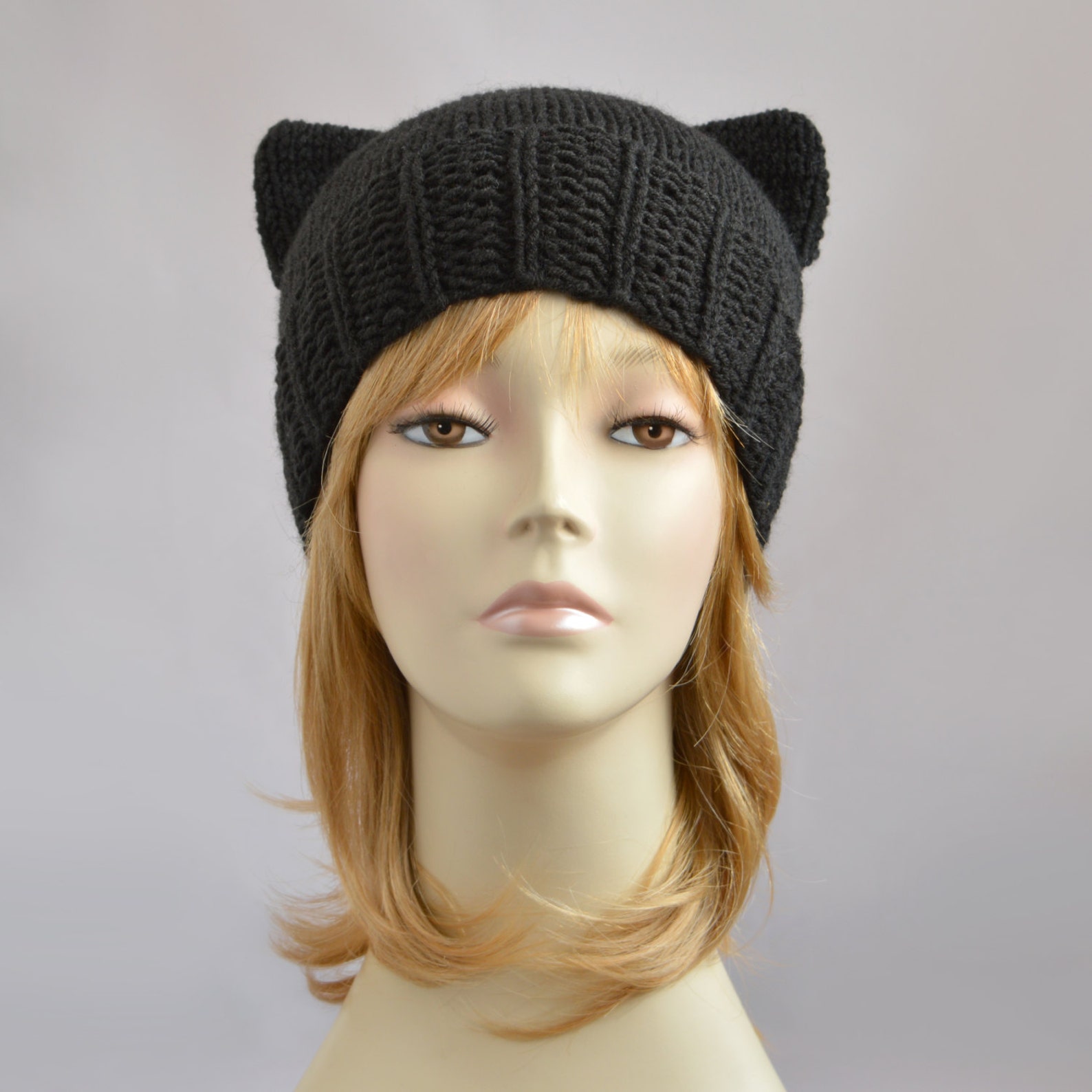 Black Cat Hat Knit Cat Ear Hat or Cat Beanie Womens Cat Hat - Etsy