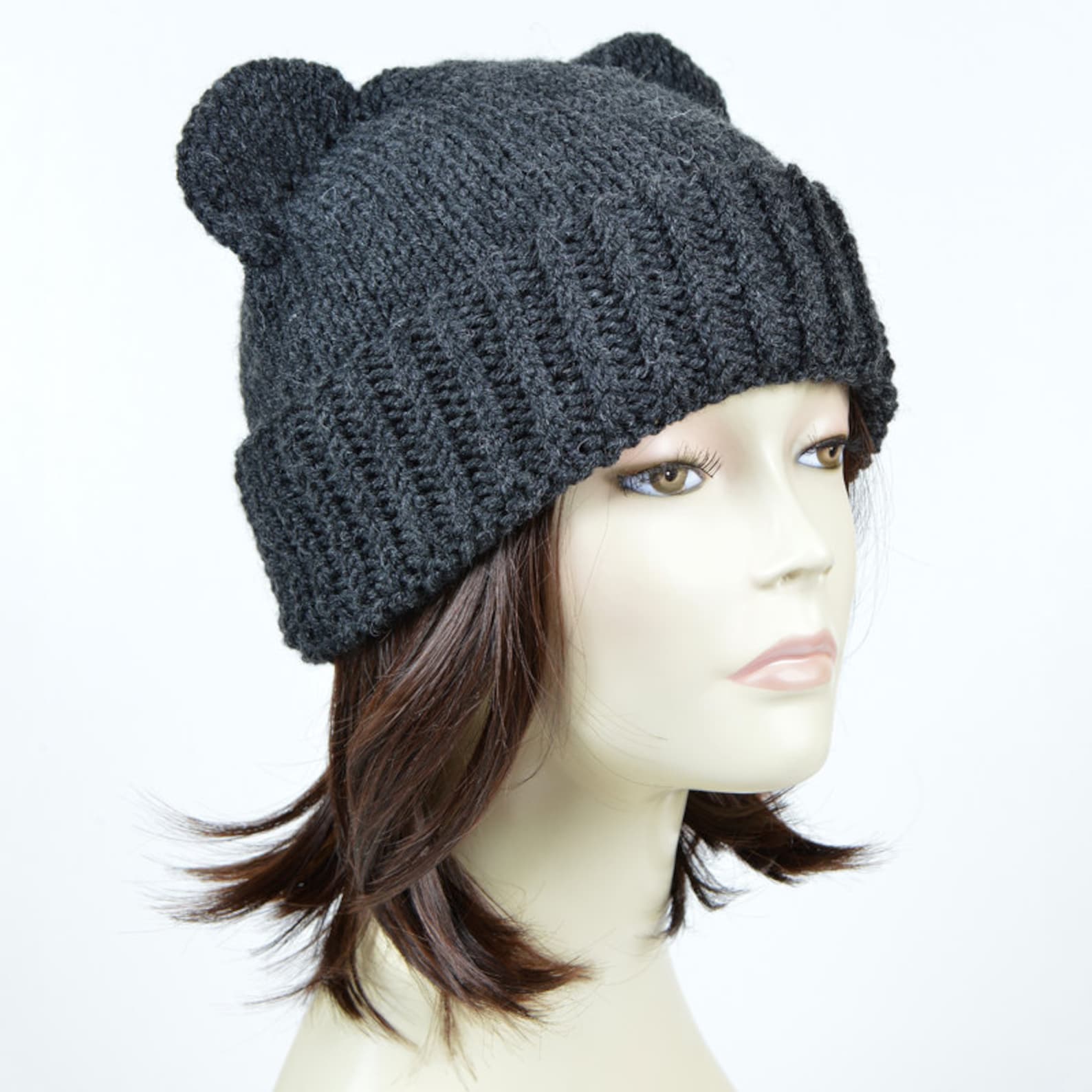 Bear Beanie Bear Ear Beanie Womens Bear Hat Knitted Bear Hat Bear Ears ...