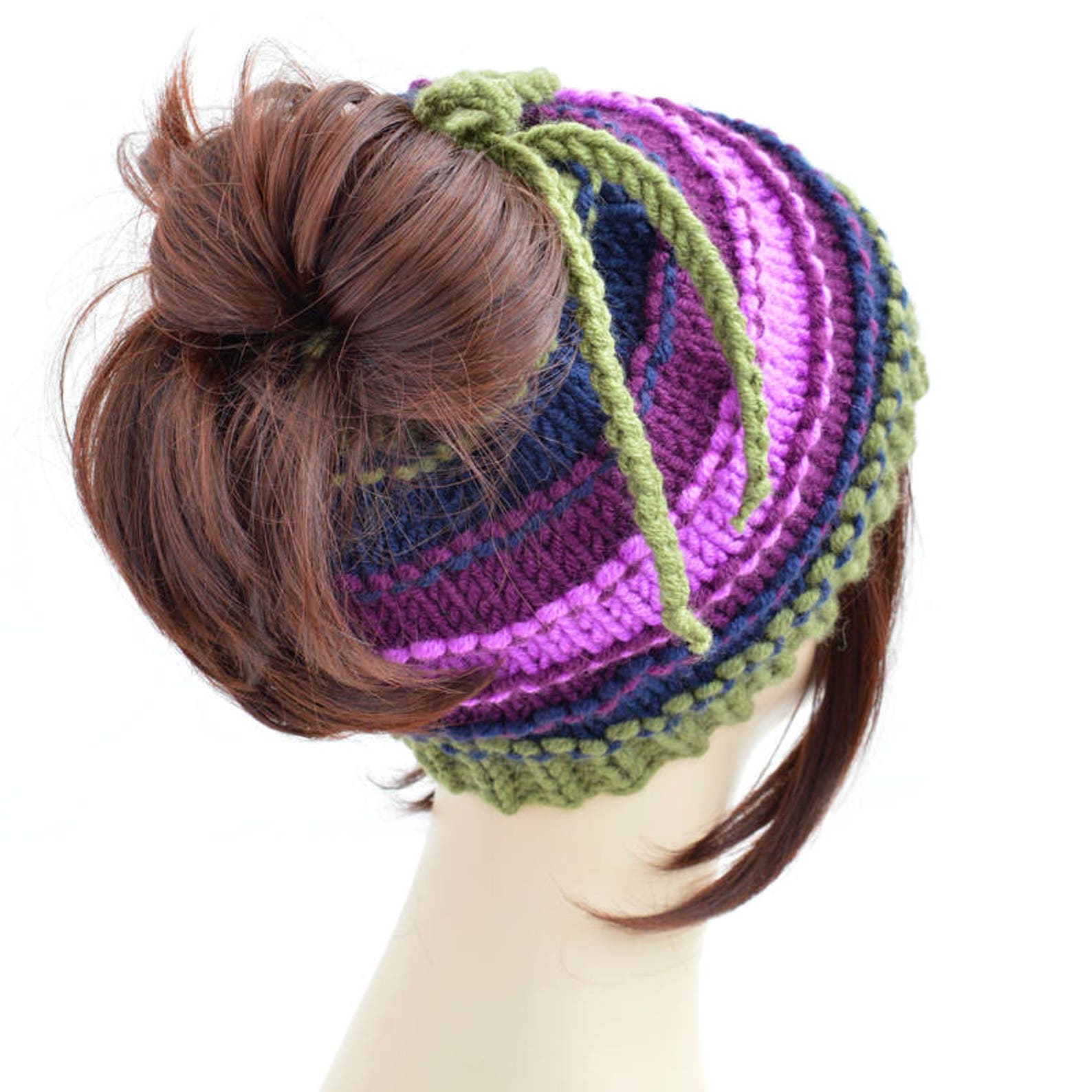 Ponytail Hat Scarf Ponytail Beanie Womens Hat Transformer Hat - Etsy