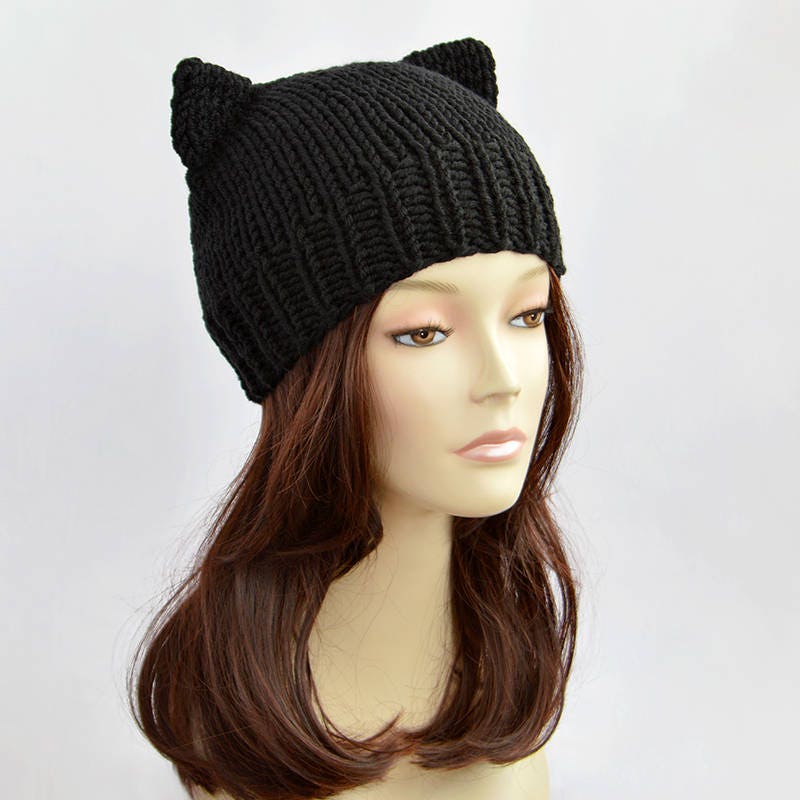 Cat Hat Knitting Pattern // Womens Knit Hat Pattern Pattern - Etsy