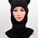 Cat Ear Balaclava Winter Animal Hood Cat Ear Beanie Hat Scarf Cat ...