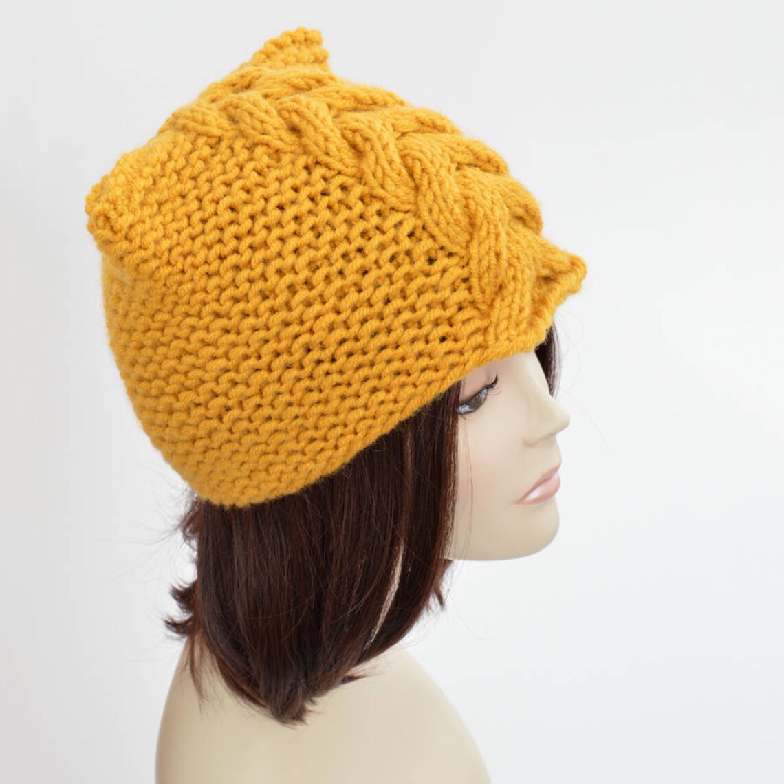 Cable Knit Hat Pattern // Cable Cat Hat Cable Hat Pattern Cat | Etsy