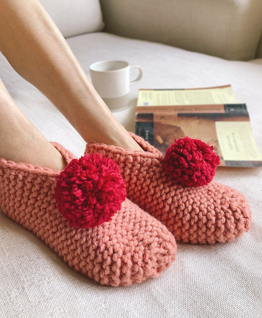 Chunky Slippers Knitting Pattern - Etsy