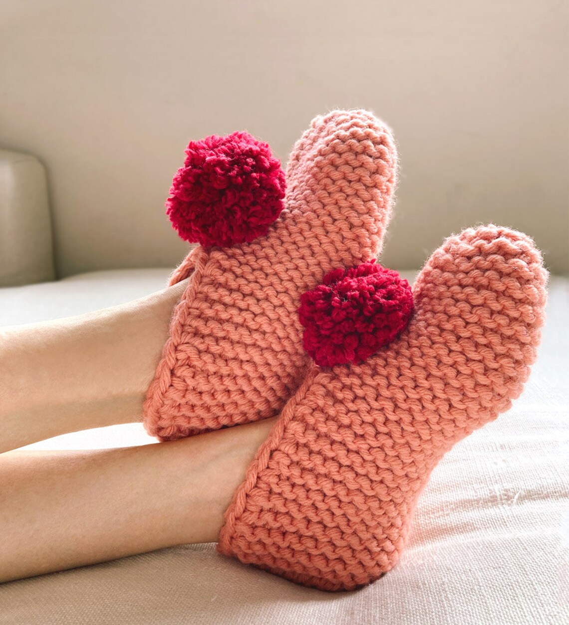 Chunky Slippers Knitting Pattern - Etsy