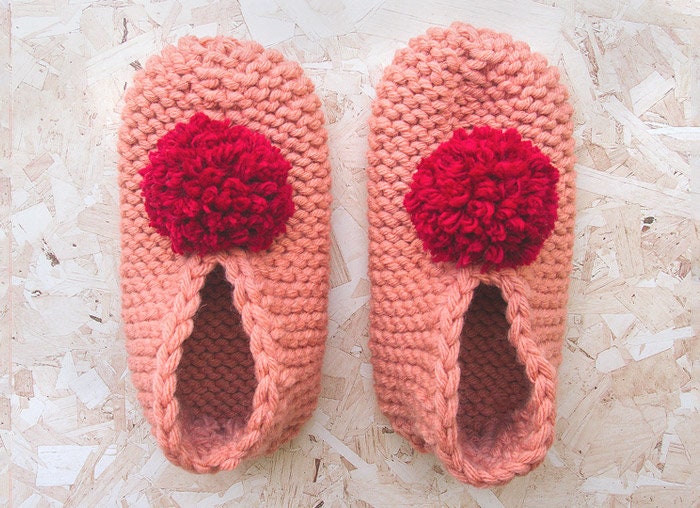 Chunky Slippers Knitting Pattern - Etsy