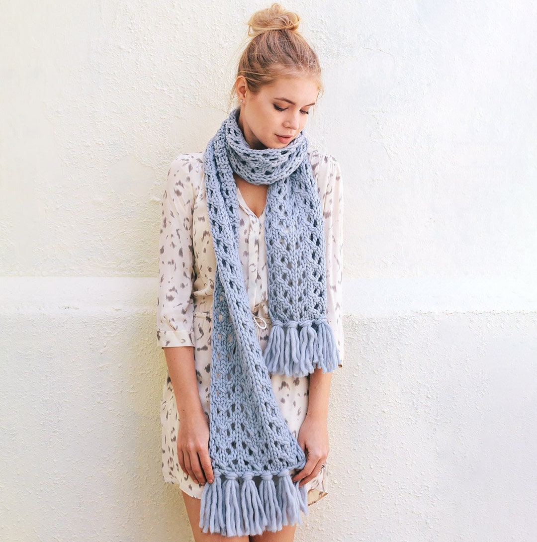 Easy Lace Scarf Knitting Pattern - Etsy