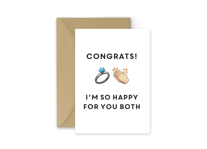 Congratulations on Your Engagement-emoji Card - Etsy