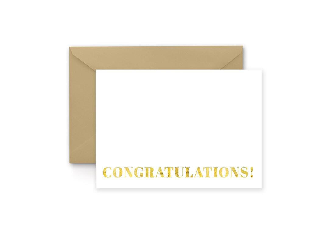 Congratulations Real Gold Foil Card - Etsy