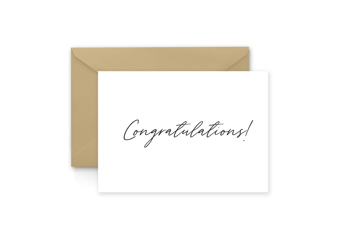 Congratulations Script Card - Etsy