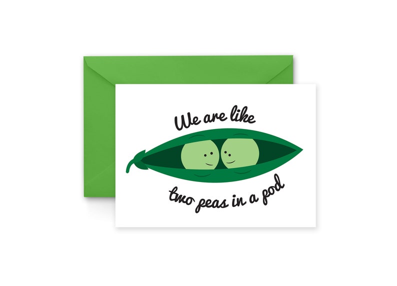 Two Peas in a Pod Greeting Card - Etsy