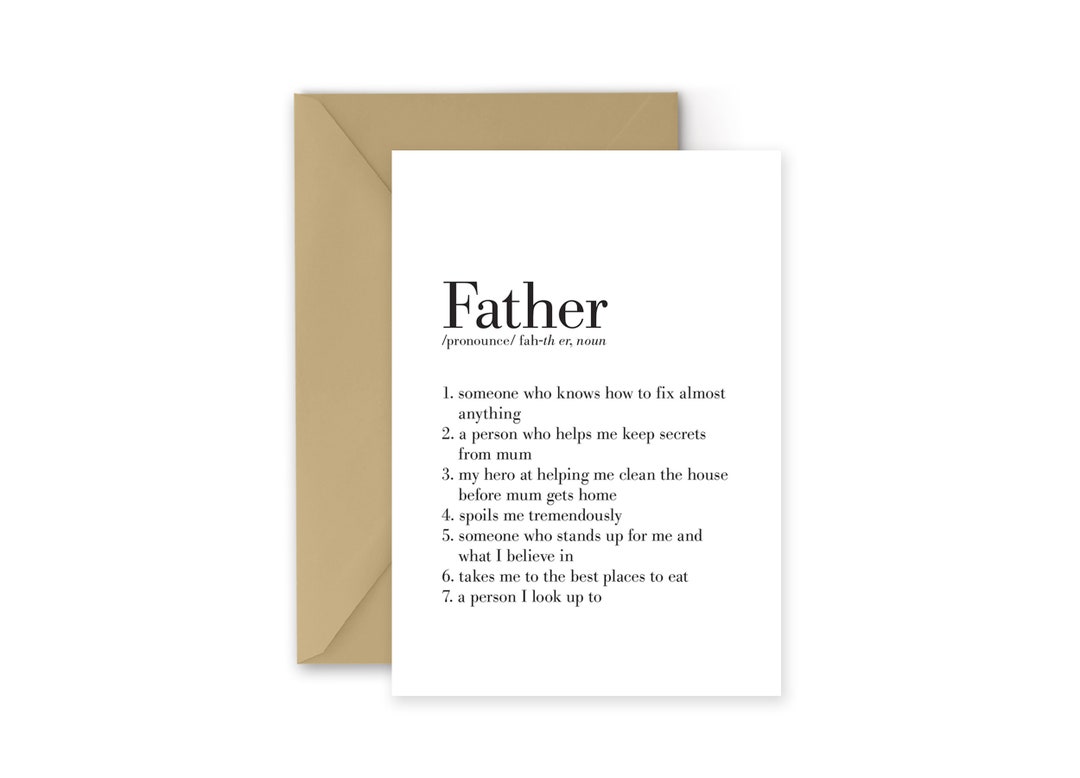 Custom Father Definition Card - Etsy