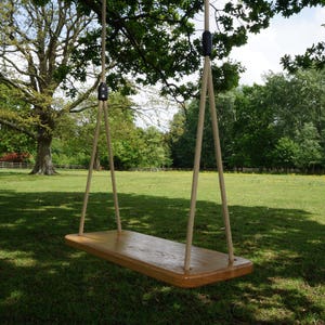 Solid Oak Tree Swing. Contemporary Adult Size. Wood Tree Swing - Etsy