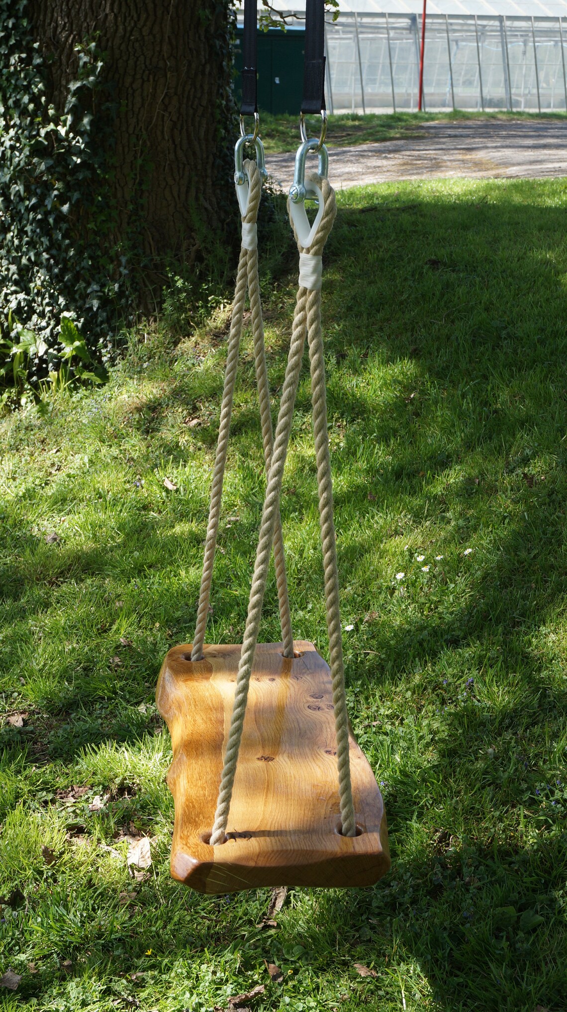 Natural Edged Solid Oak Tree Swing. Adult Size. Wood Tree Swing - Etsy