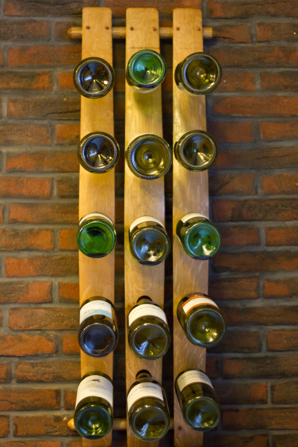 Reclaimed Rustic Triple English Oak Wine Barrel Stave Wine Rack by the ...