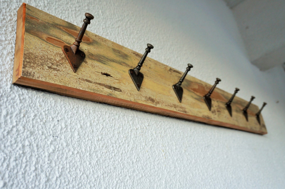 Reclaimed Wood Large 7 Peg Coat Rack Rustic Shabby Chic Style by the ...