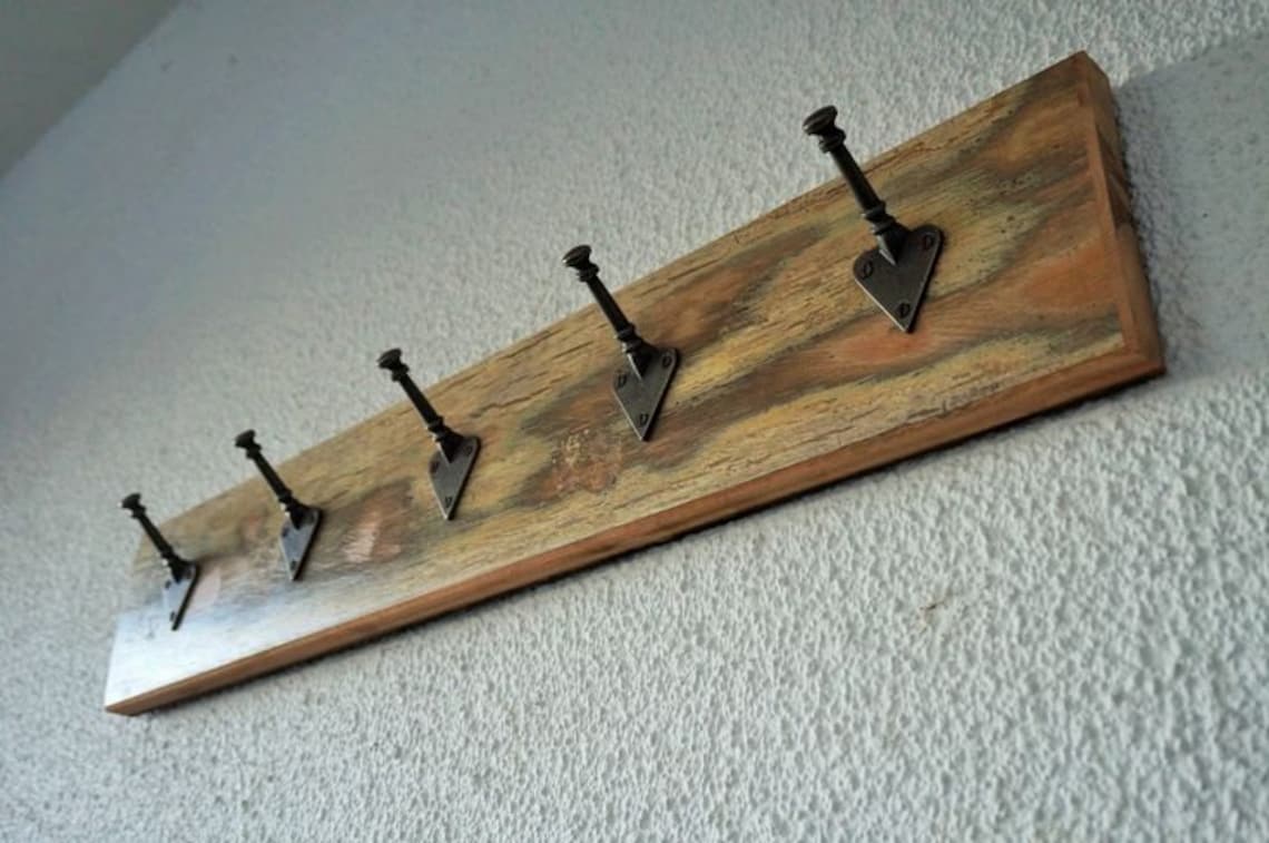 Reclaimed Wood Medium 5 Peg Coat Rack Rustic Shabby Chic Style - Etsy