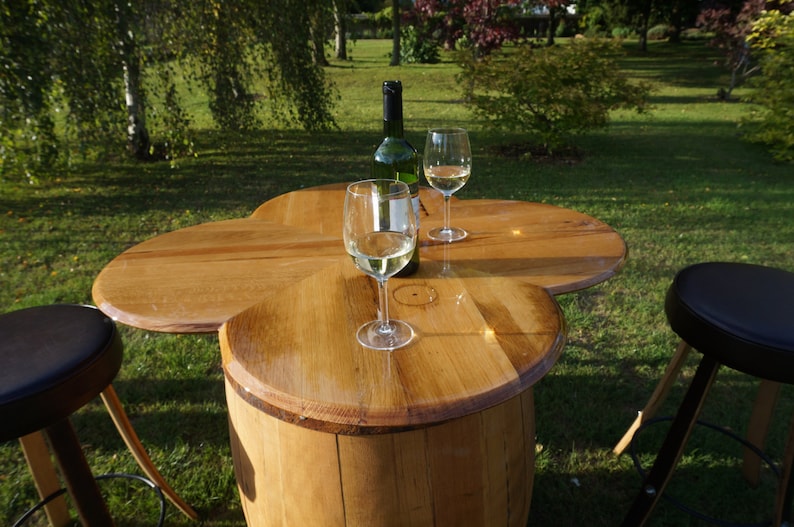 The Badger. 4 Leaf Clover Wine Barrel Table With 4 Wine Barrel - Etsy