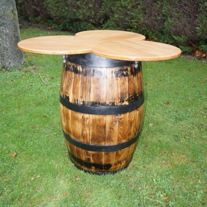 The Heather. 3 Leaf Clover Wine Barrel Table - Etsy