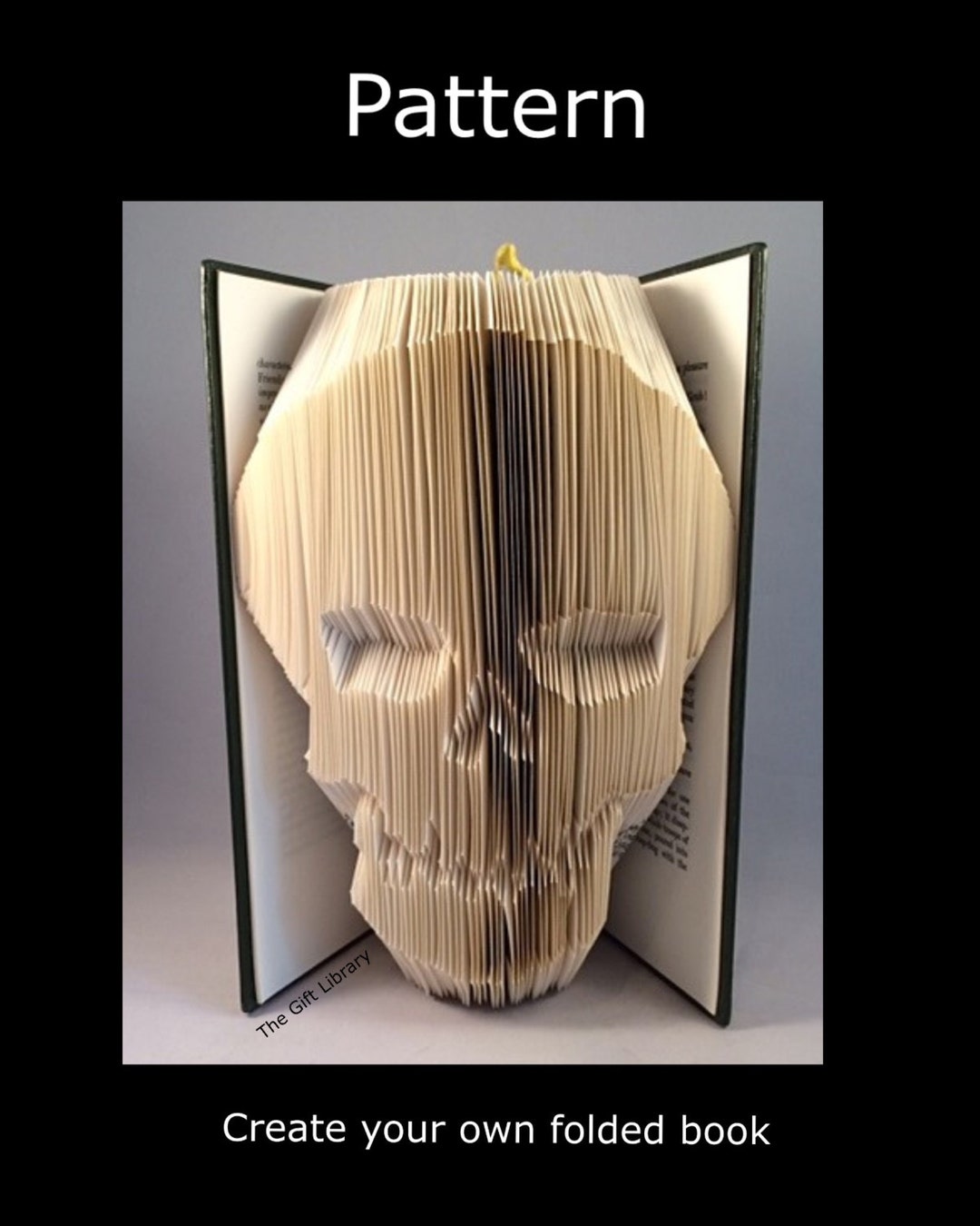 Skull Book Folding Pattern~folded Book Art Patterns~ PATTERN - Etsy