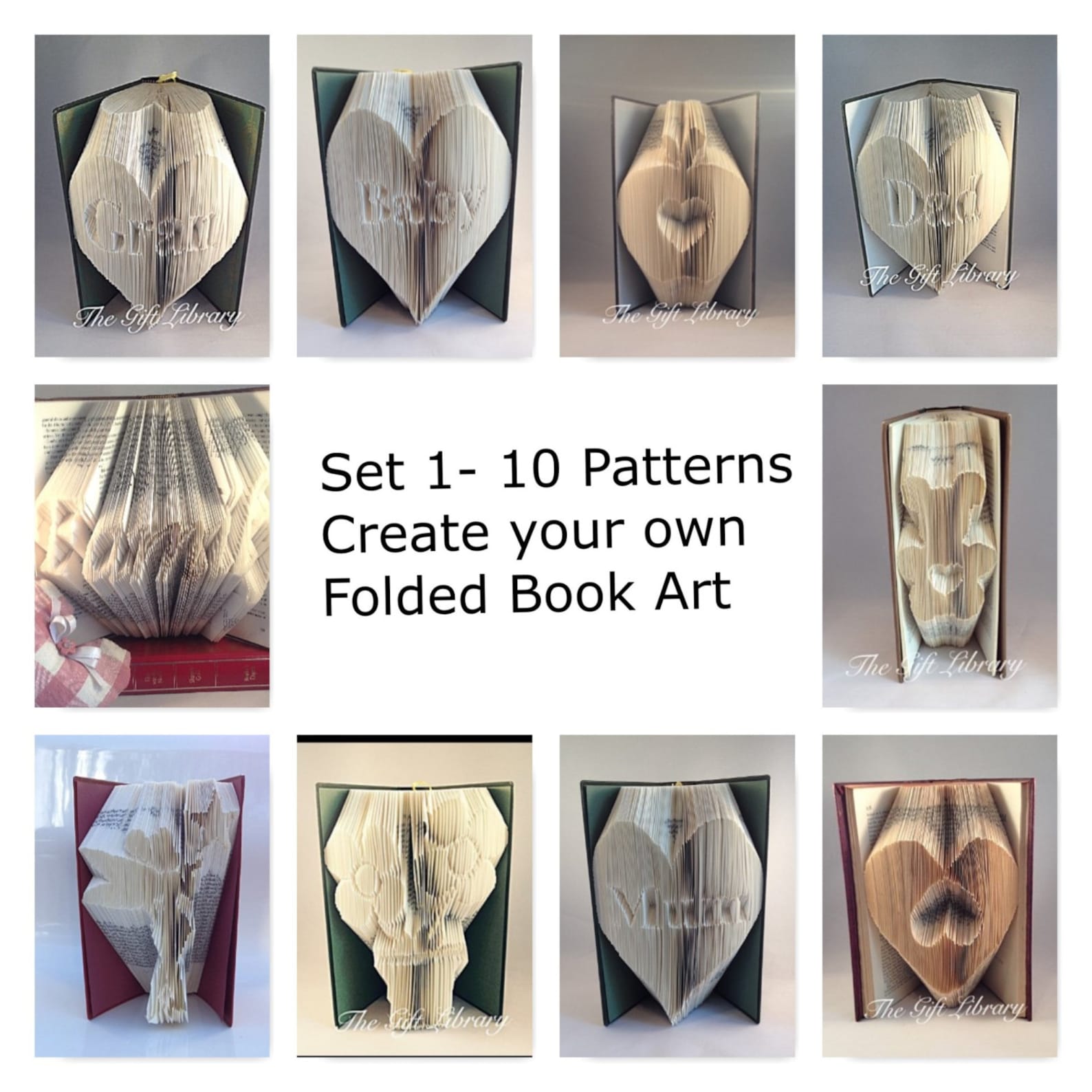 10 Book Folding Patterns to Create Your Own Folded Book Art - Etsy