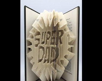 Super Dad Fathers Day Book Fold Pattern | Etsy