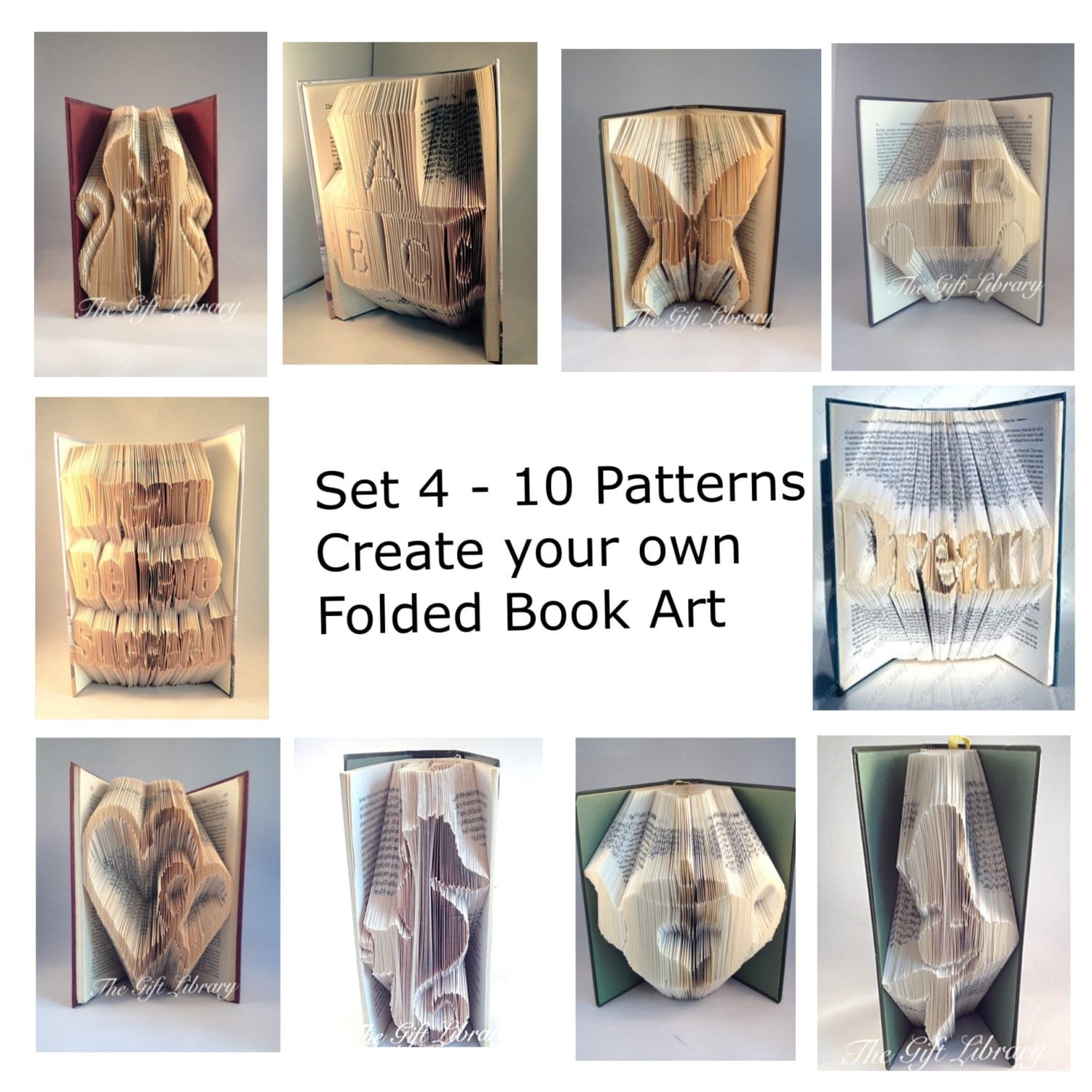 10 Patterns for Book Folding Patterns Book Art to Create - Etsy