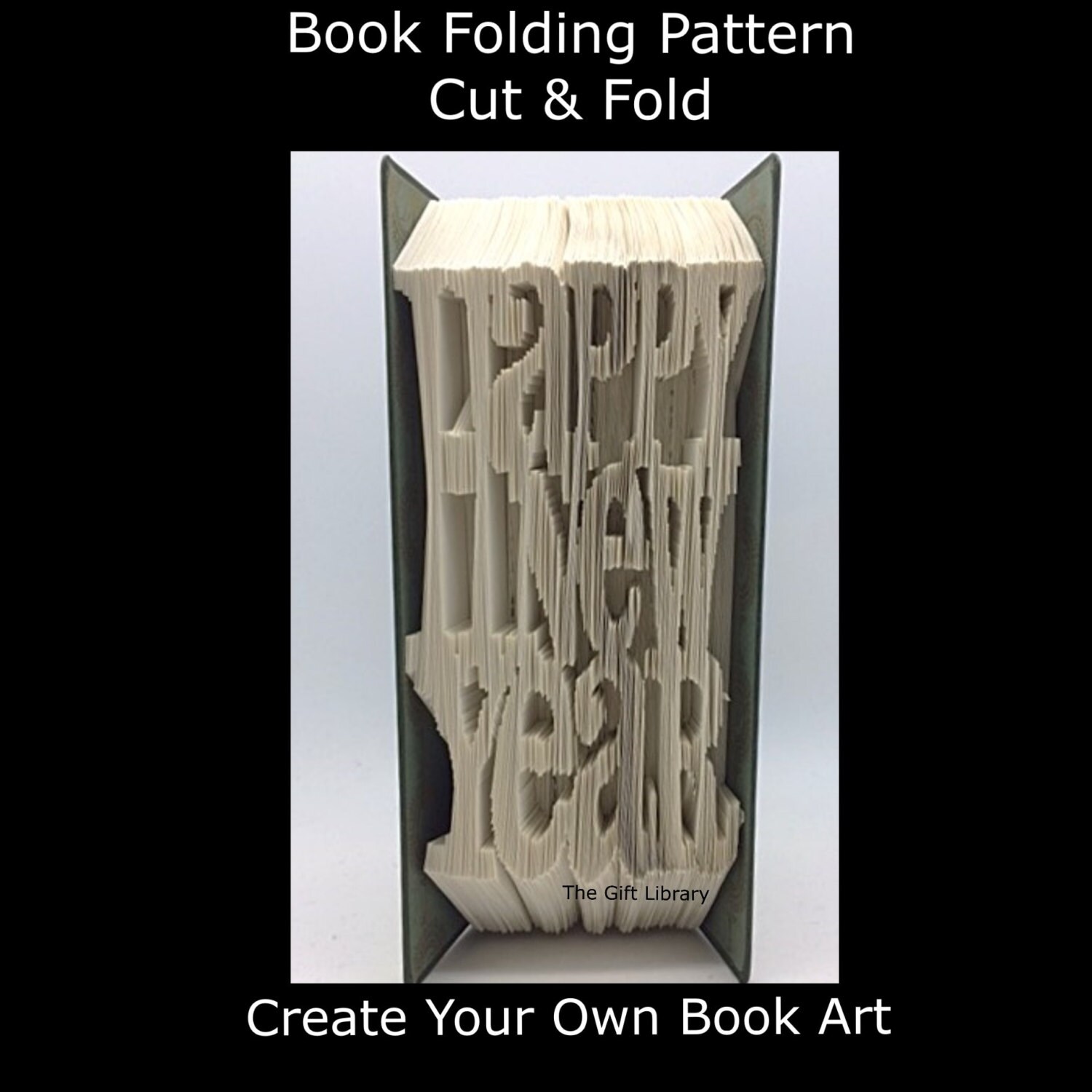 Cut & Fold Book Folding PATTERN, Happy New Year, Mark, Measure Cut and ...