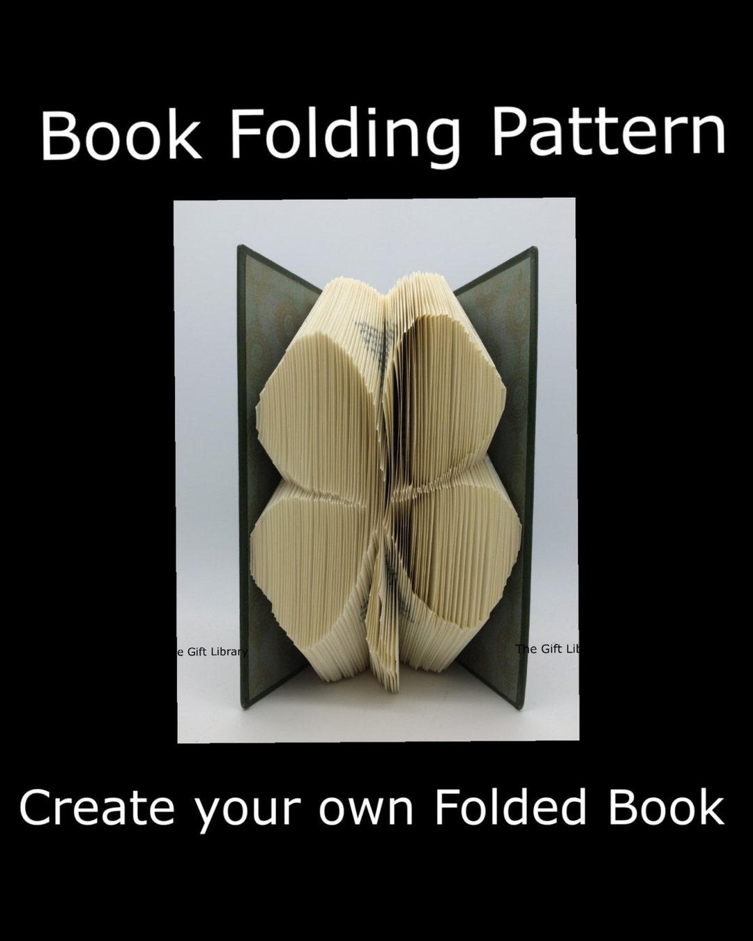 Folded Book Art Pattern: 4 Leaf Clover Design (digital Download) - Etsy
