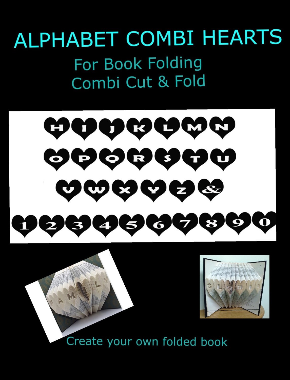 Cut & Fold Alphabet Combi Hearts Book Folding Patterns Book | Etsy