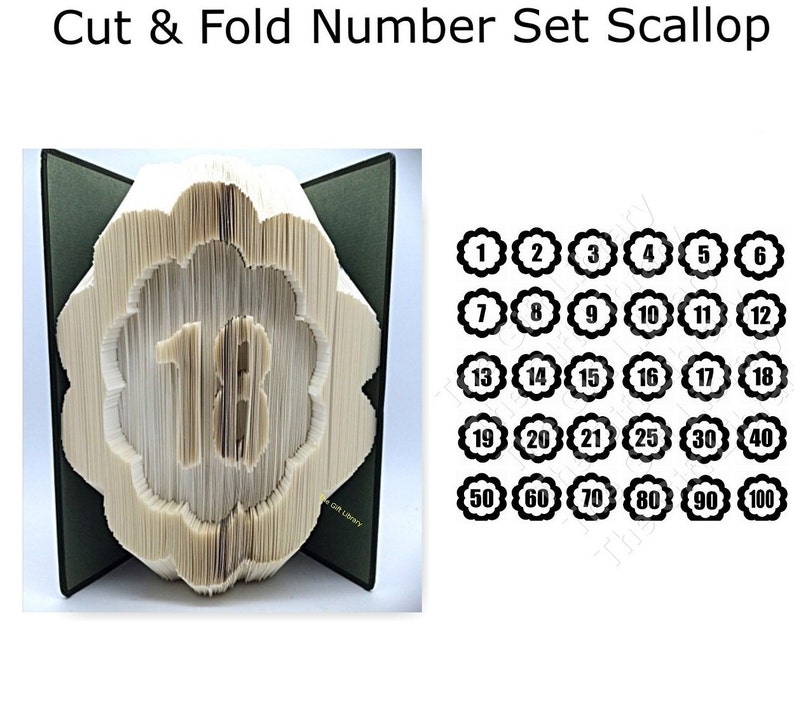 Folded Book Art Pattern Mark Measure Cut and Fold Numbers | Etsy