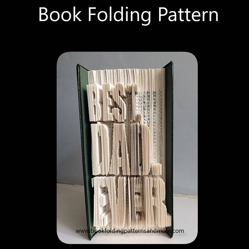 Cut & Fold Book Folding PATTERN Dad Fathers Day Best Dad | Etsy