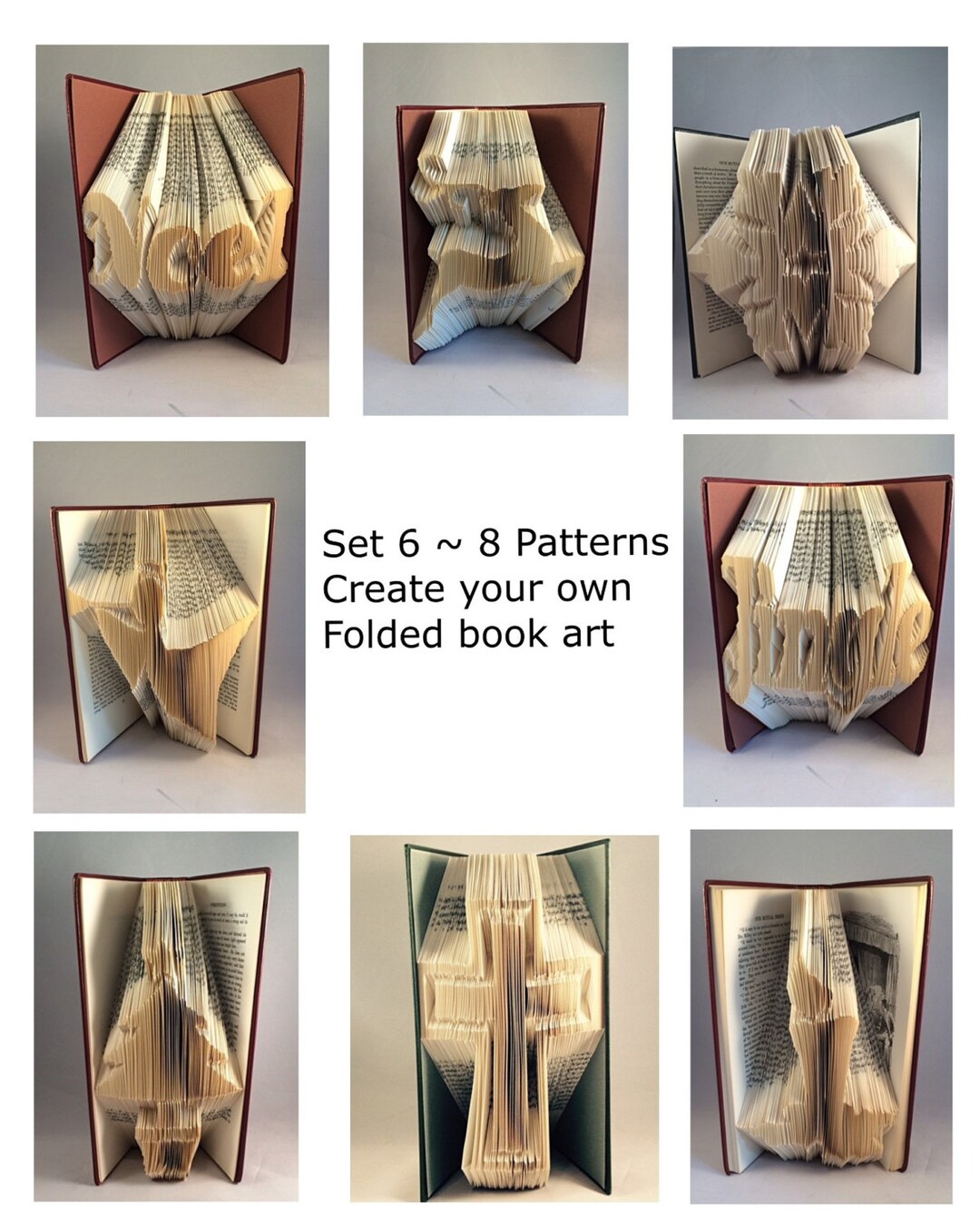 8 Patterns for Book Folding Patterns, Book Art, to Create Your Folded ...
