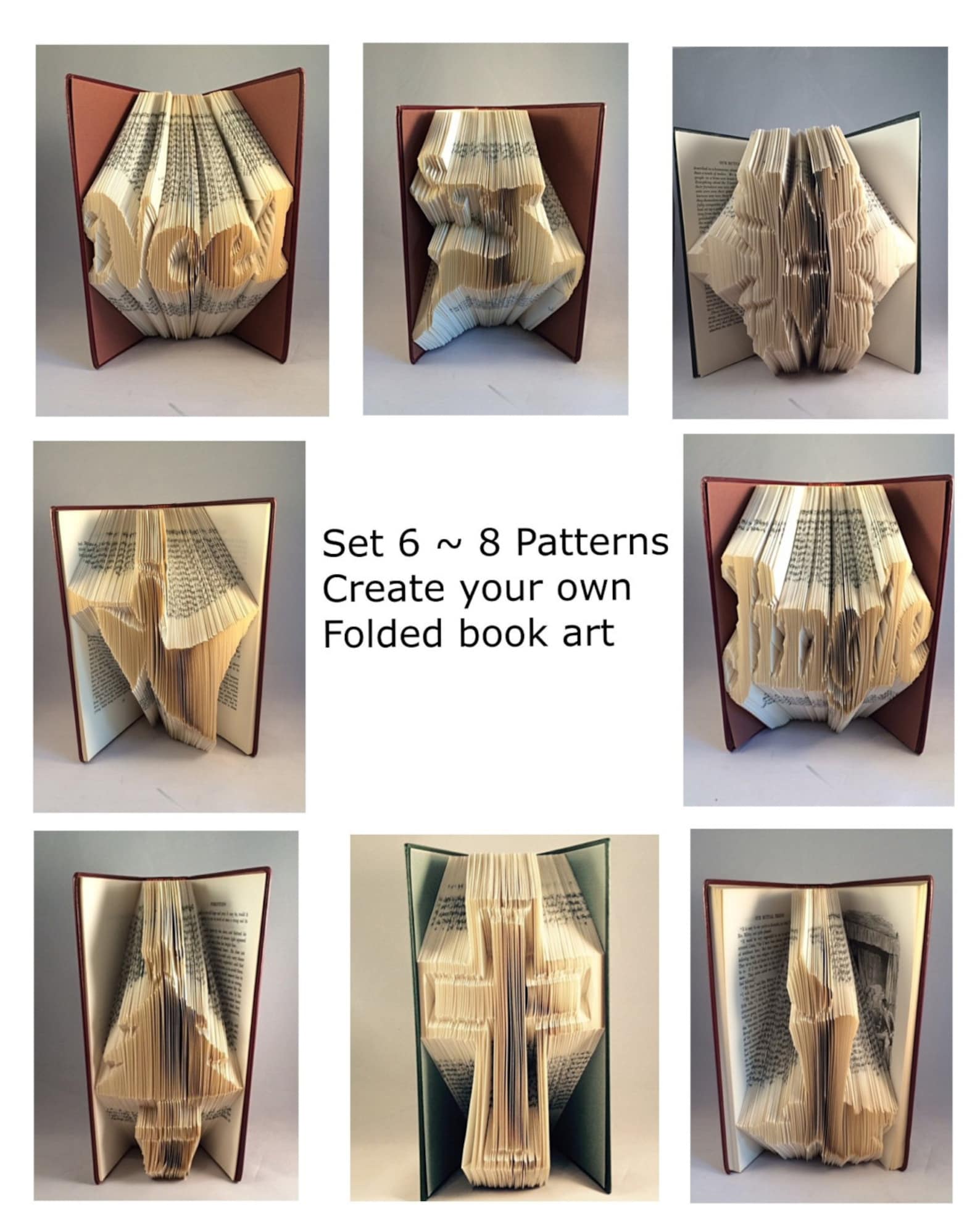 8 Patterns for Book Folding Patterns Book Art to Create Your - Etsy