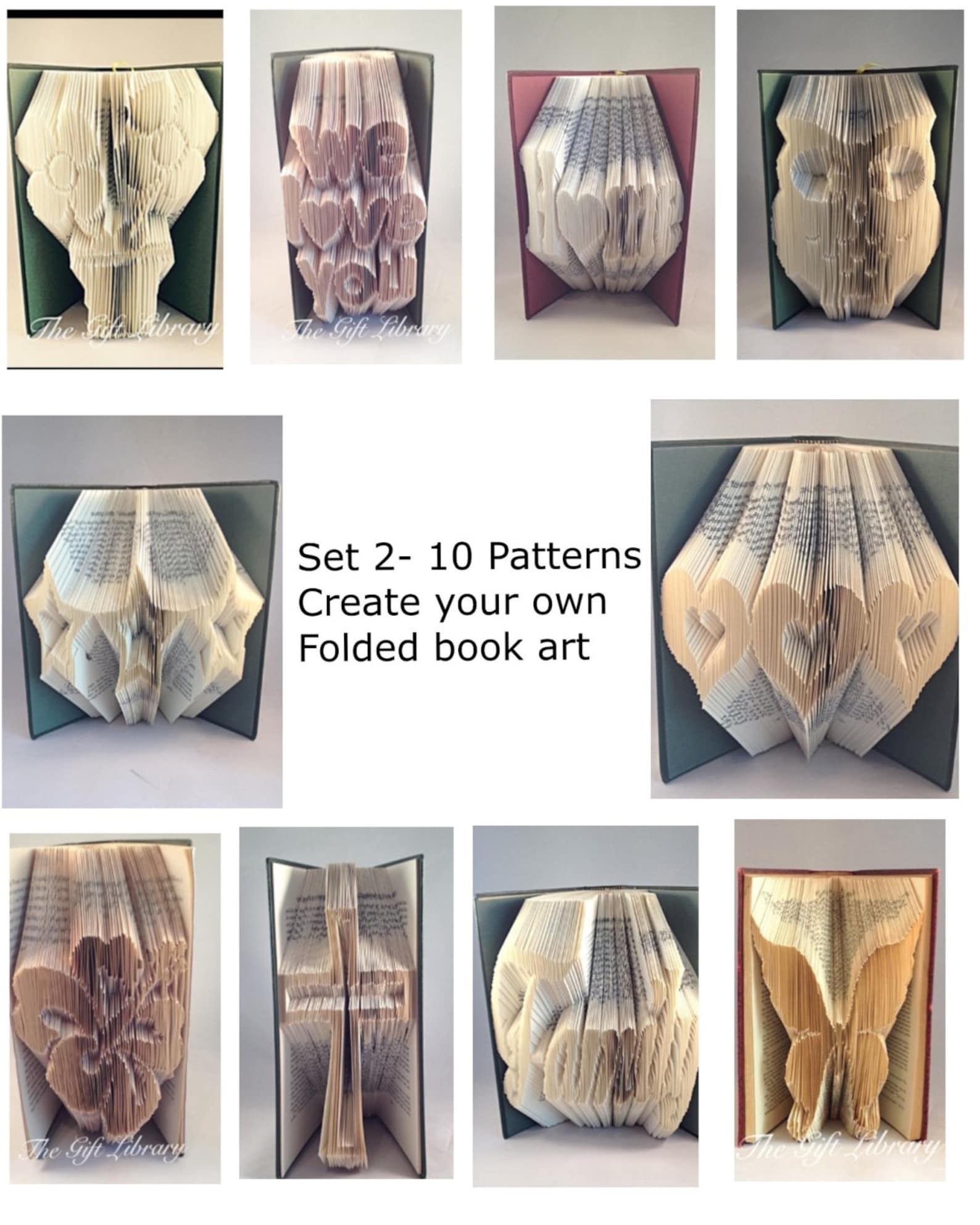 10 Patterns for Book Folding Patterns Book Art to Create - Etsy Canada