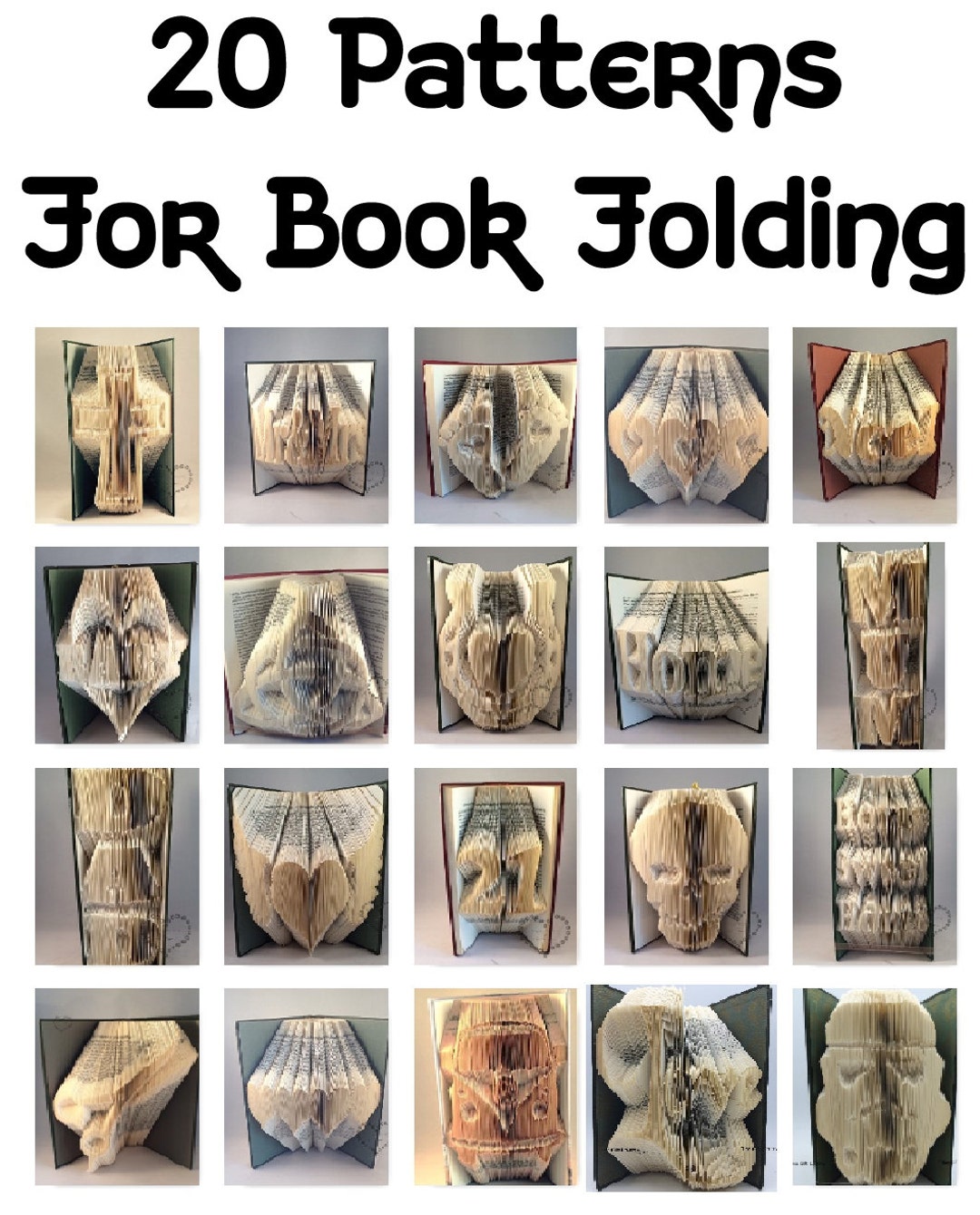 20 Patterns for Book Folding Patterns, Book Art, to Create Your Folded ...
