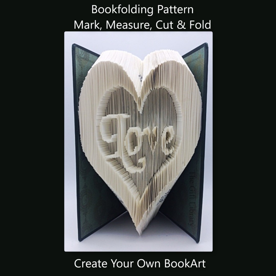 Book Folding Pattern~cut & Fold ~ Heart Love Chance - Etsy