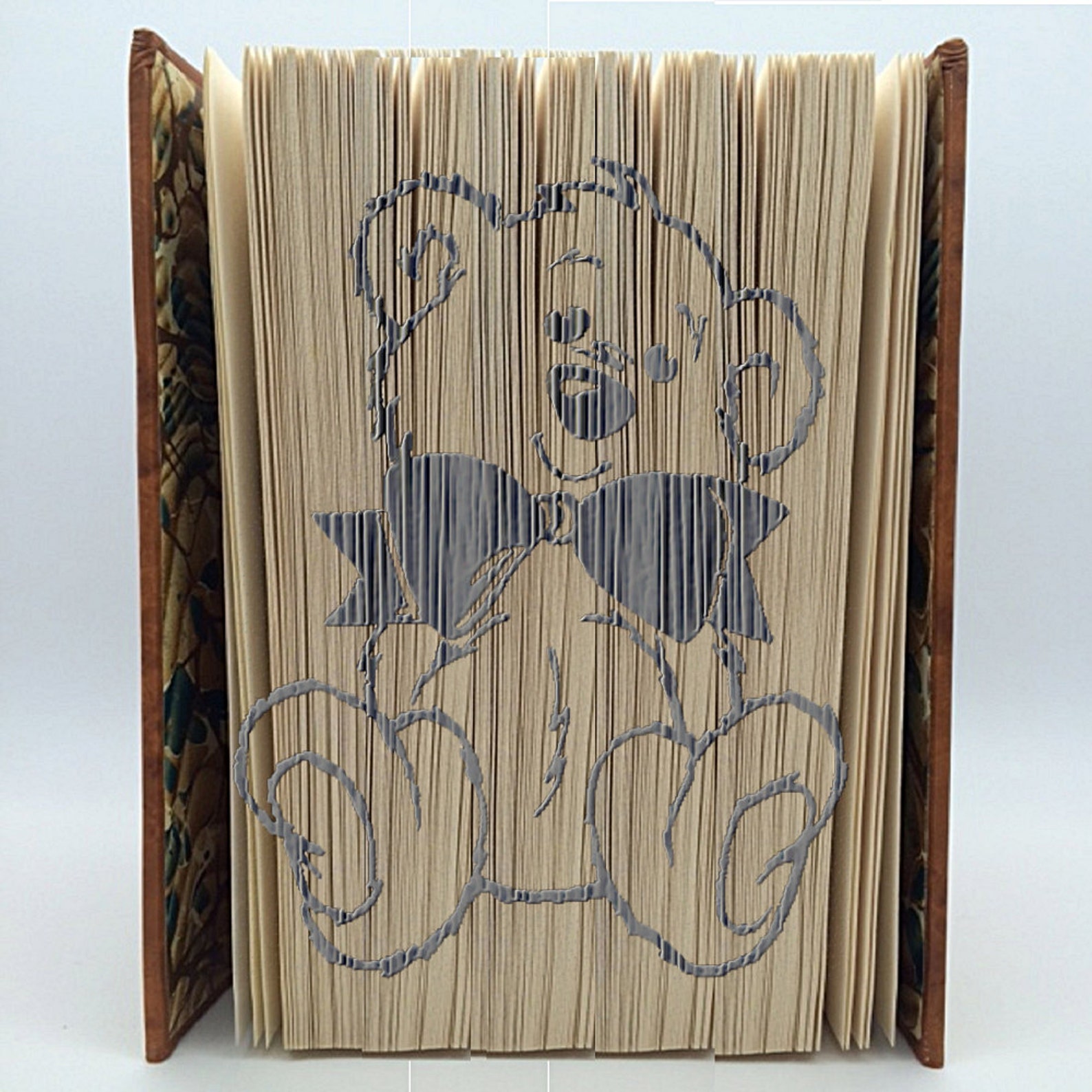 Book Folding Pattern~cut & Fold ~ Teddy Bear - Etsy