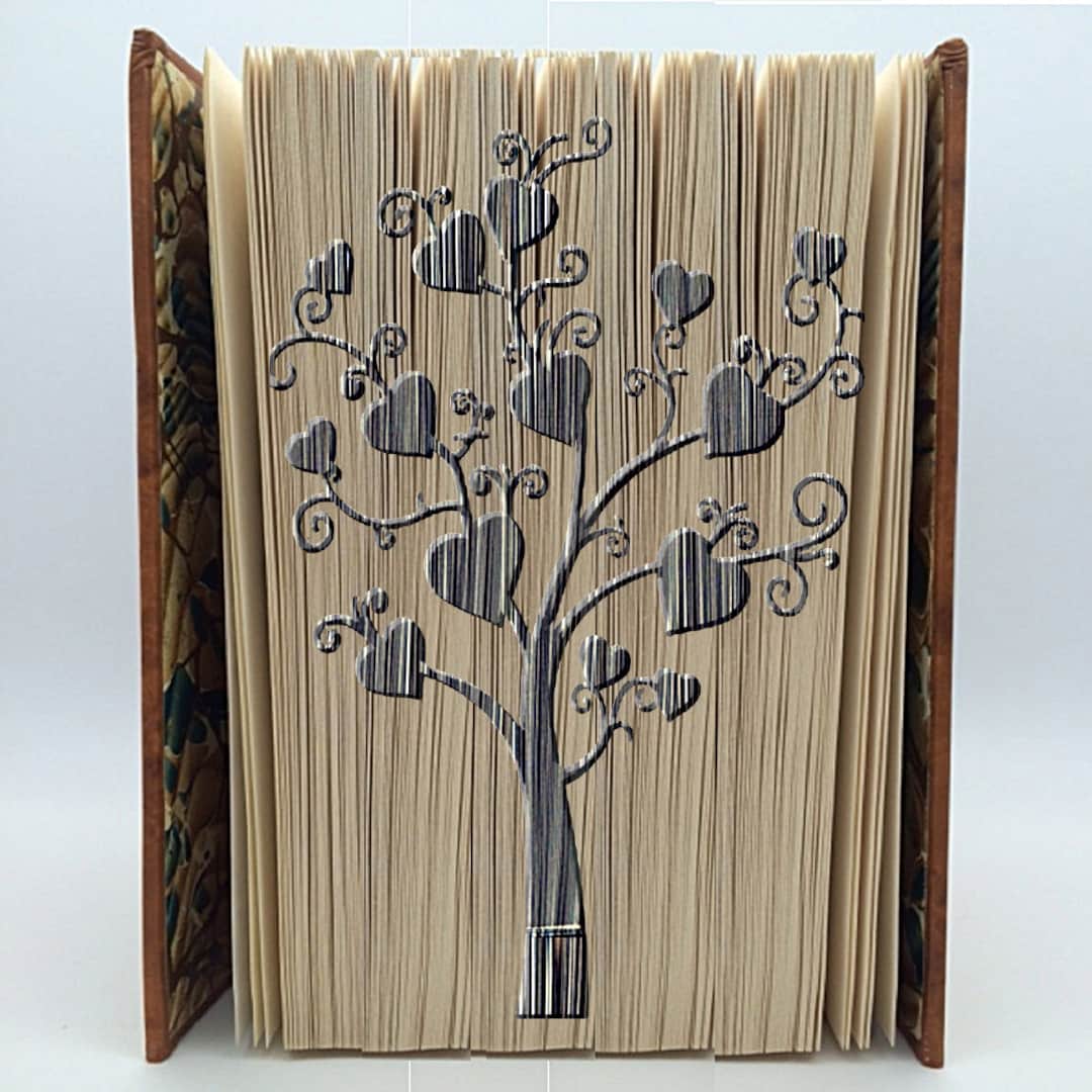Cut & Fold Book Folding PATTERN~ Tree With Hearts, Tree of Life, Shabby ...