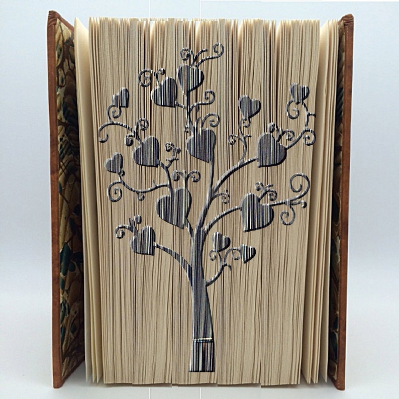 Cut & Fold Book Folding PATTERN Tree With Hearts Tree of - Etsy